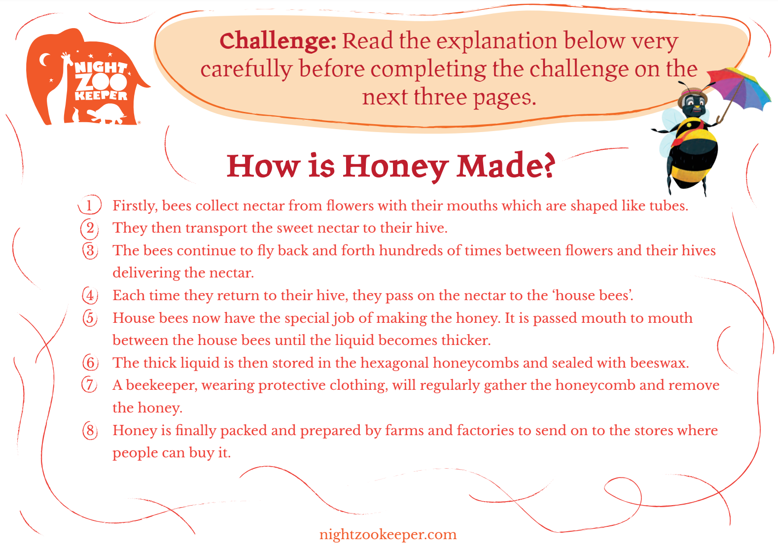 Explanation Text Example | Night Zookeeper Explanation Text Example | Night Zookeeper
